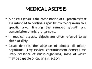medical asepsis.pptx for 1st year bsc nursing | PPTX