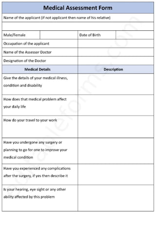 Medical Assessment Fillable PDF Templates | PDF