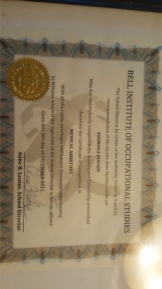 Medical assistant certificate | PDF