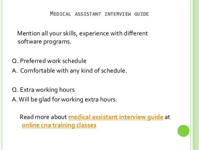 Medical Assistant Interview Guide