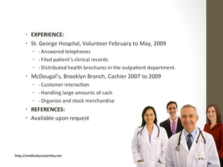 Medical Assistant Resume For Externship | PPT