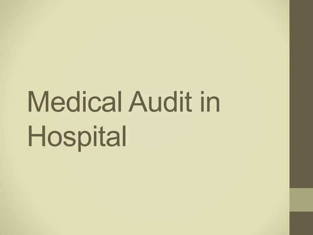 Medical audit | PPTX
