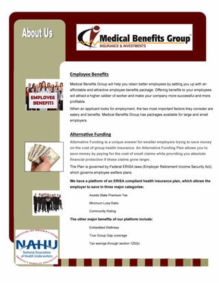 Medical Benefits Group's Employee Benefit Platform | PDF