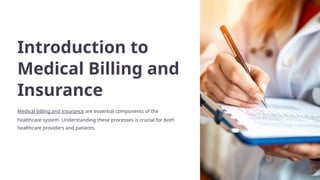 Introduction to Medical Billing and Insurance | PPTX
