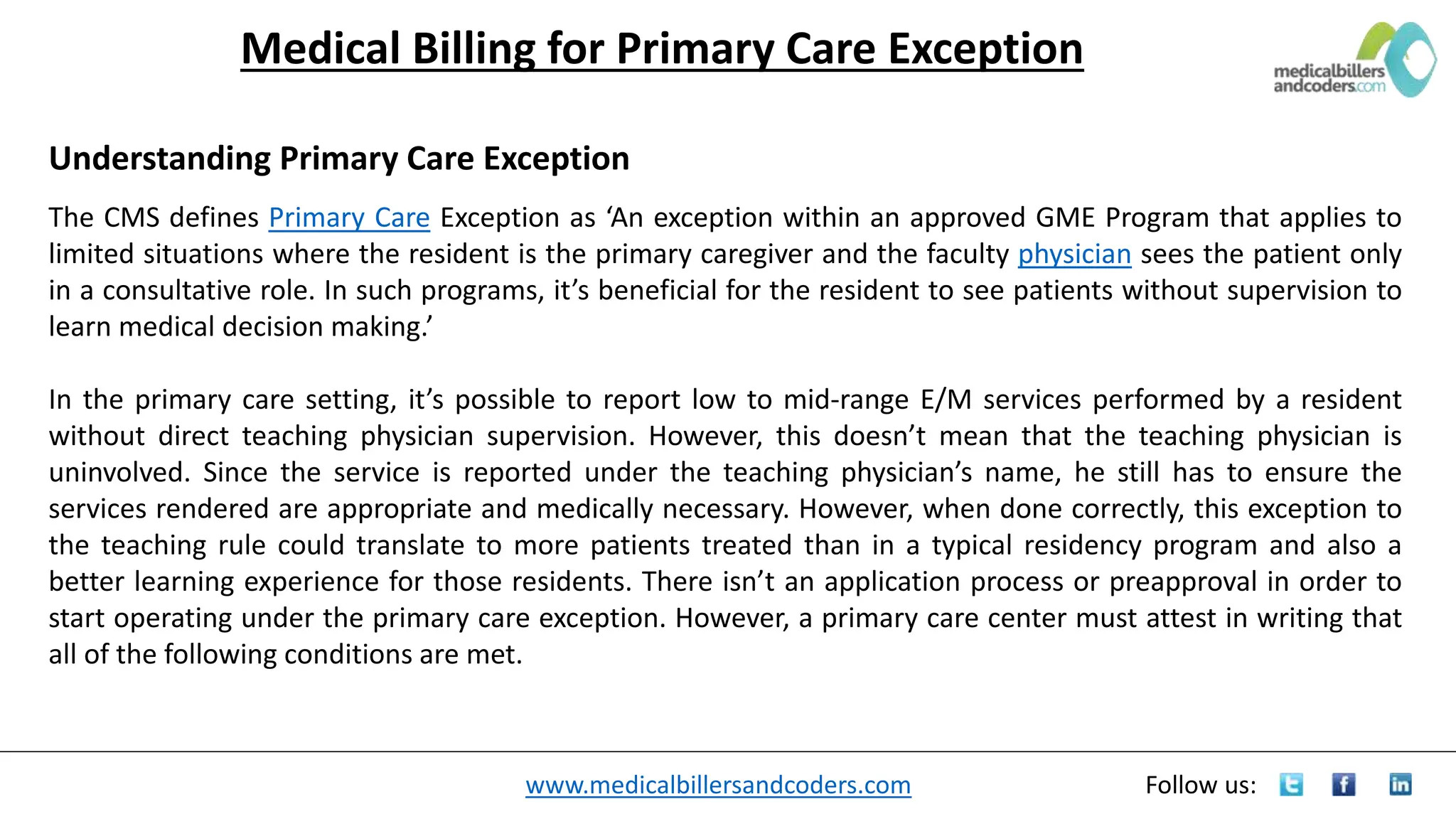 Medical Billing for Primary Care Exception.pptx