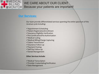 Medical billing monitor. | PPT