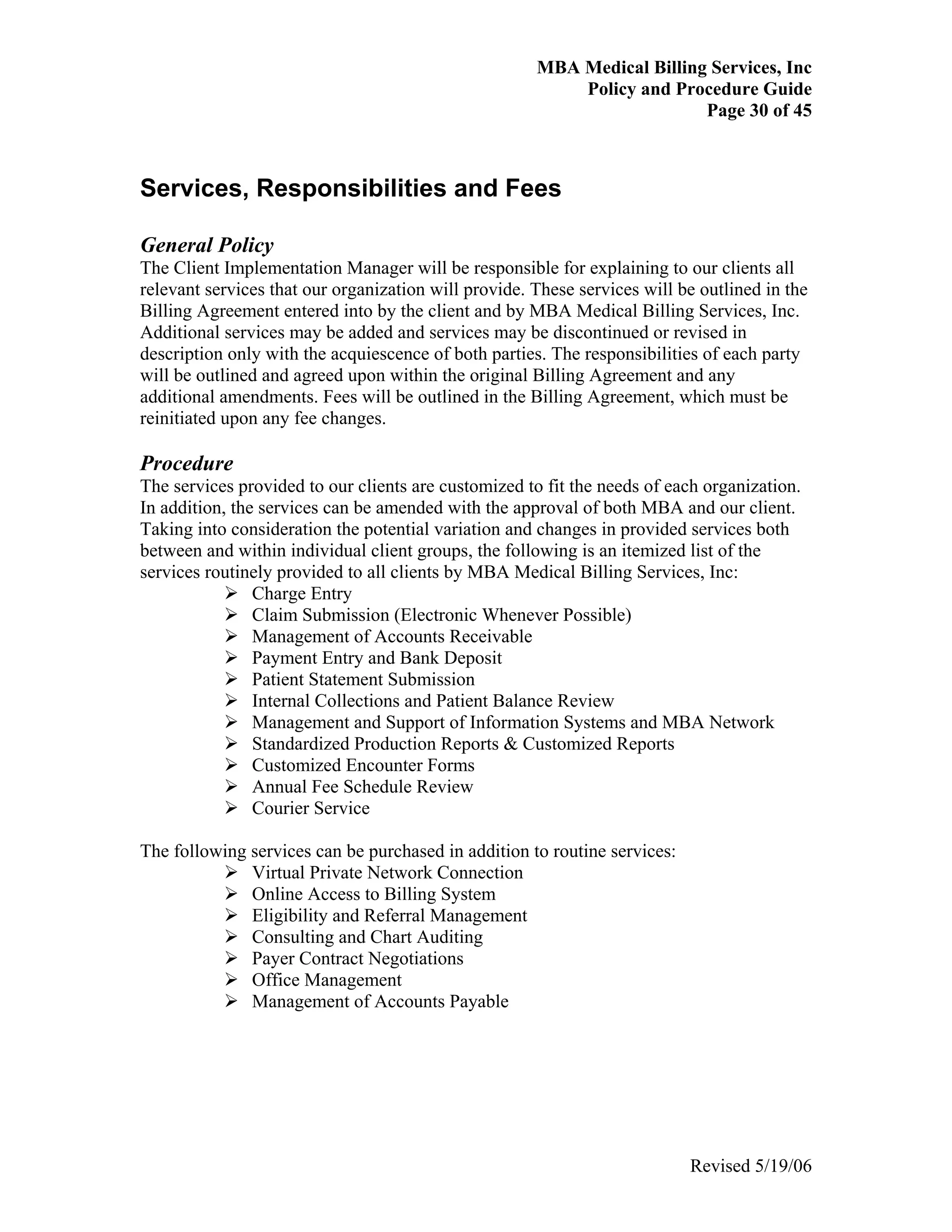 Medical billing policy procedure guide | PDF