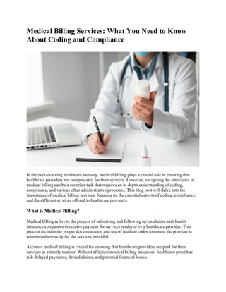 Medical Billing Services: What You Need to Know About Coding and ...