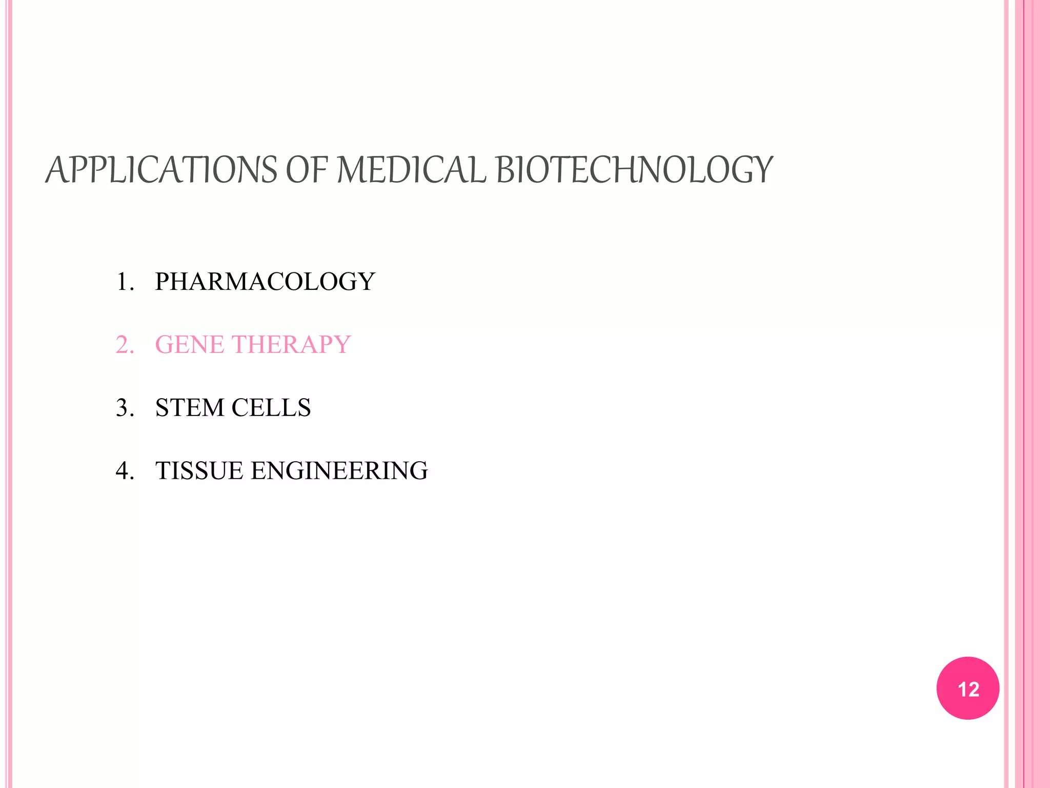 Medical biotechnology & its applications. | PPTX