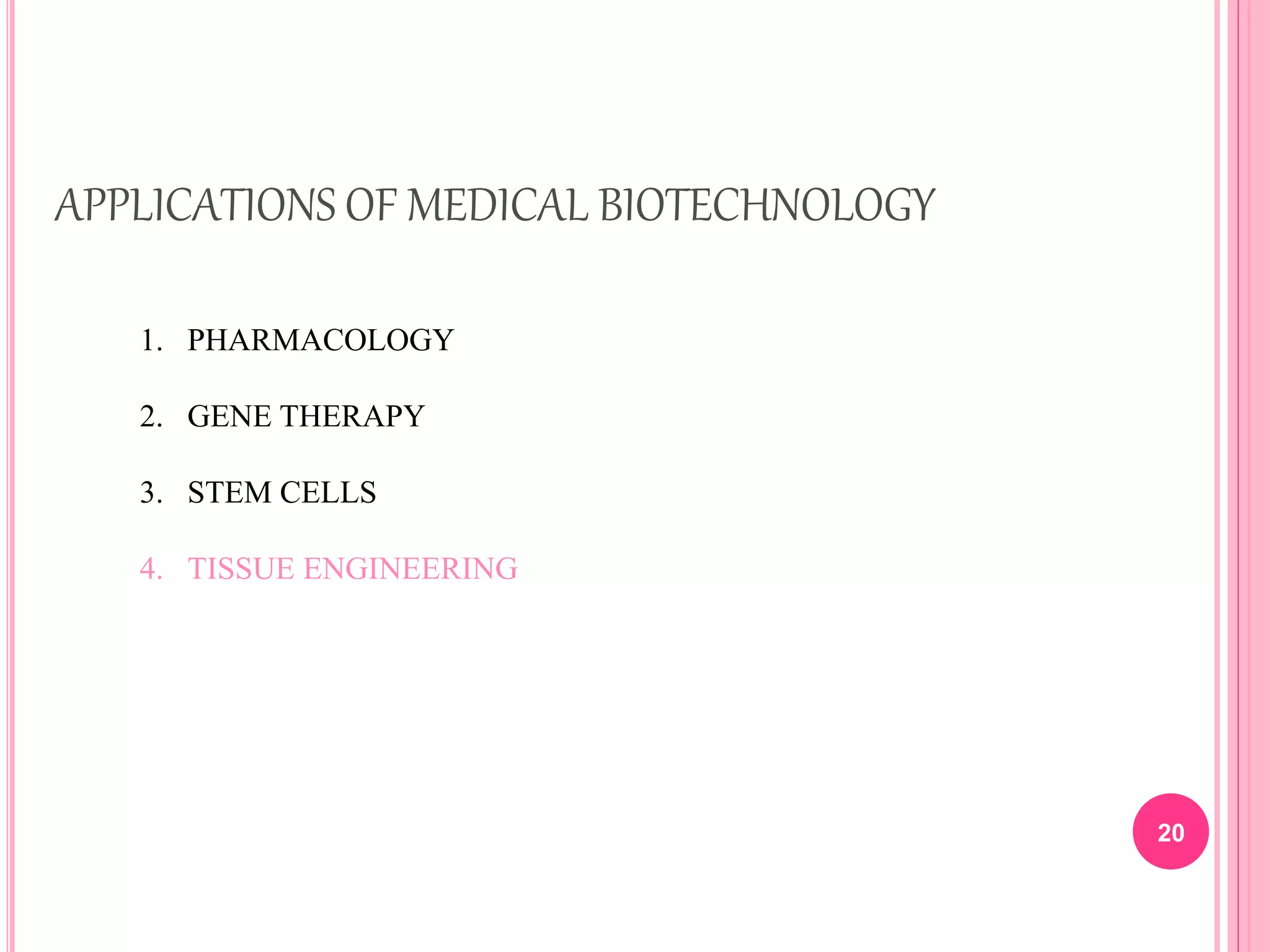 Medical biotechnology & its applications. | PPTX