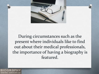 Medical Bio Tips for Writing | PPTX