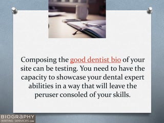 Medical Bio Tips for Writing | PPTX