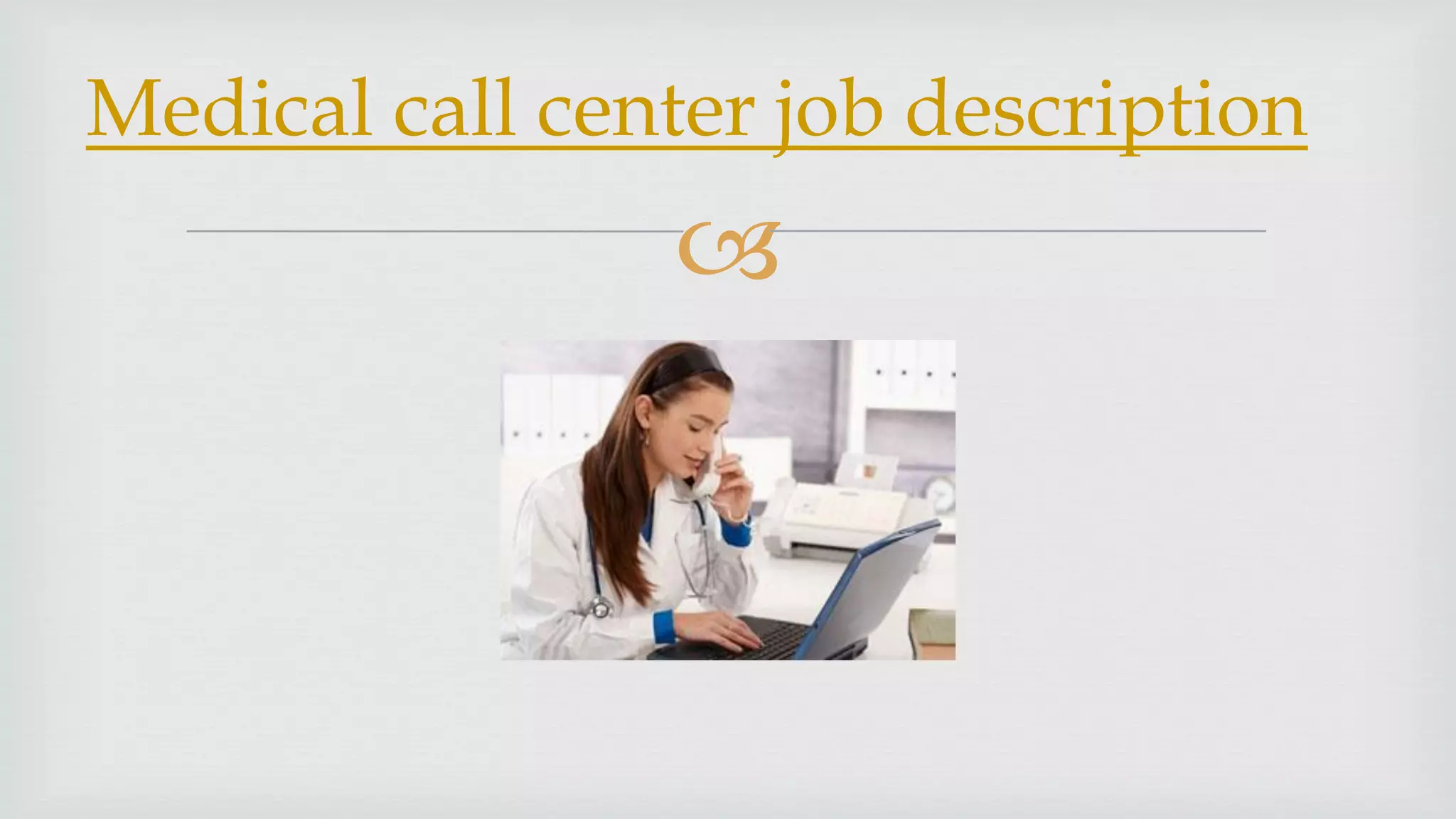 Medical call center job description | PDF