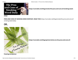Medical Cannabis - 10 Pros and Cons of Medicinal Marijuana | PDF ...