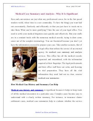 Medical case summary and analysis why it is significant