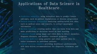 APPLICATION OF DATA SCIENCE IN HEALTHCARE | PDF