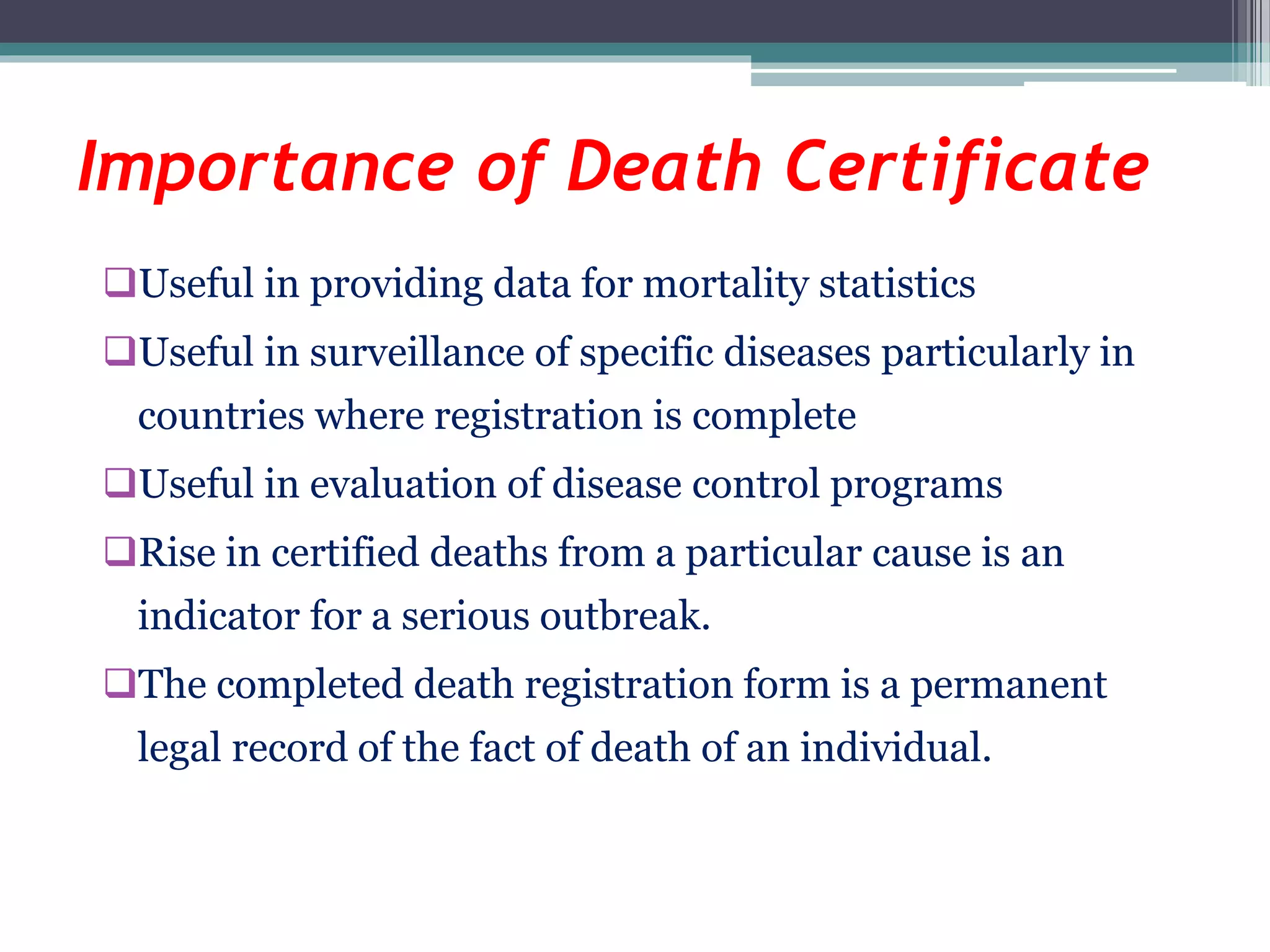 Medical certification of cause of death | PPTX