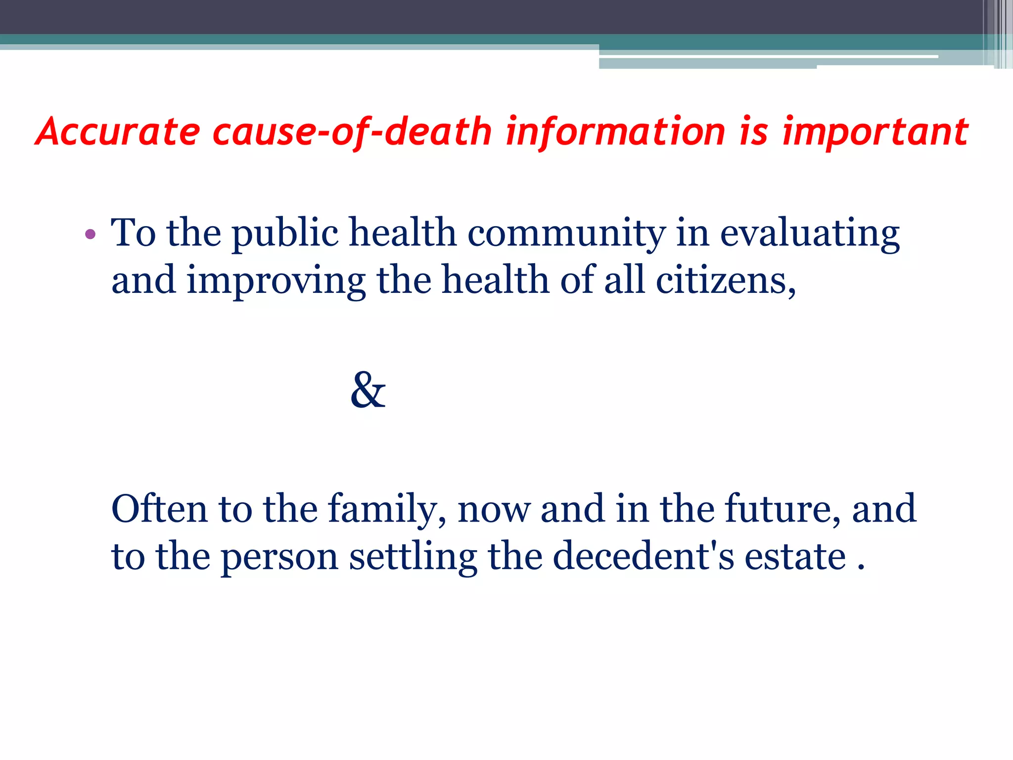 Medical certification of cause of death | PPTX