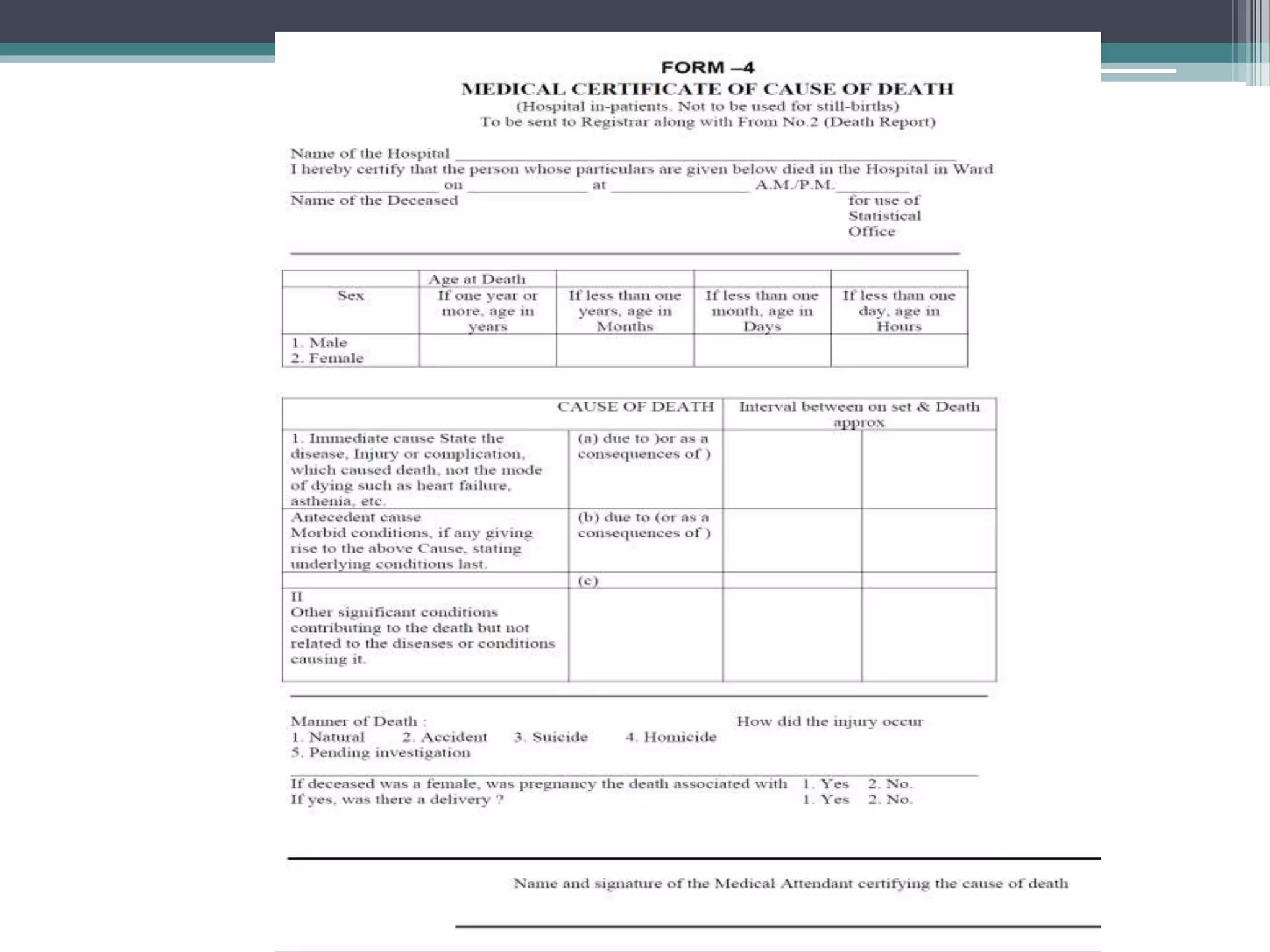Medical certification of cause of death | PPTX