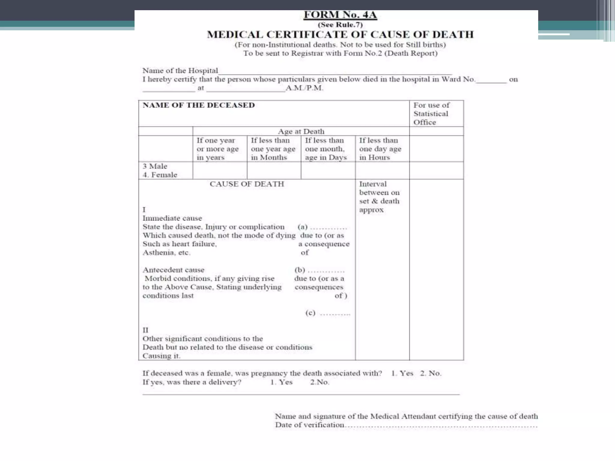 Medical certification of cause of death | PPTX