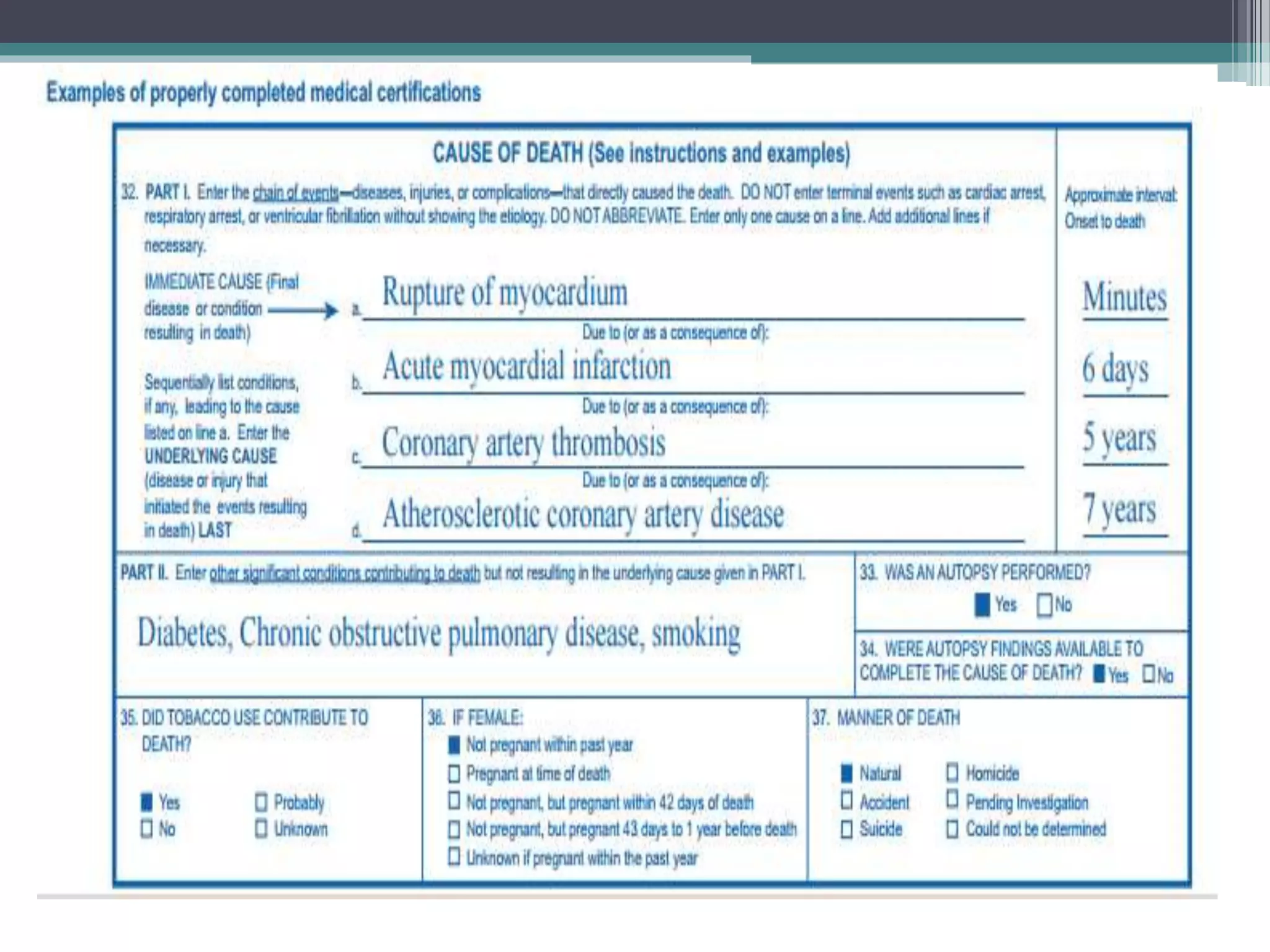 Medical certification of cause of death | PPTX