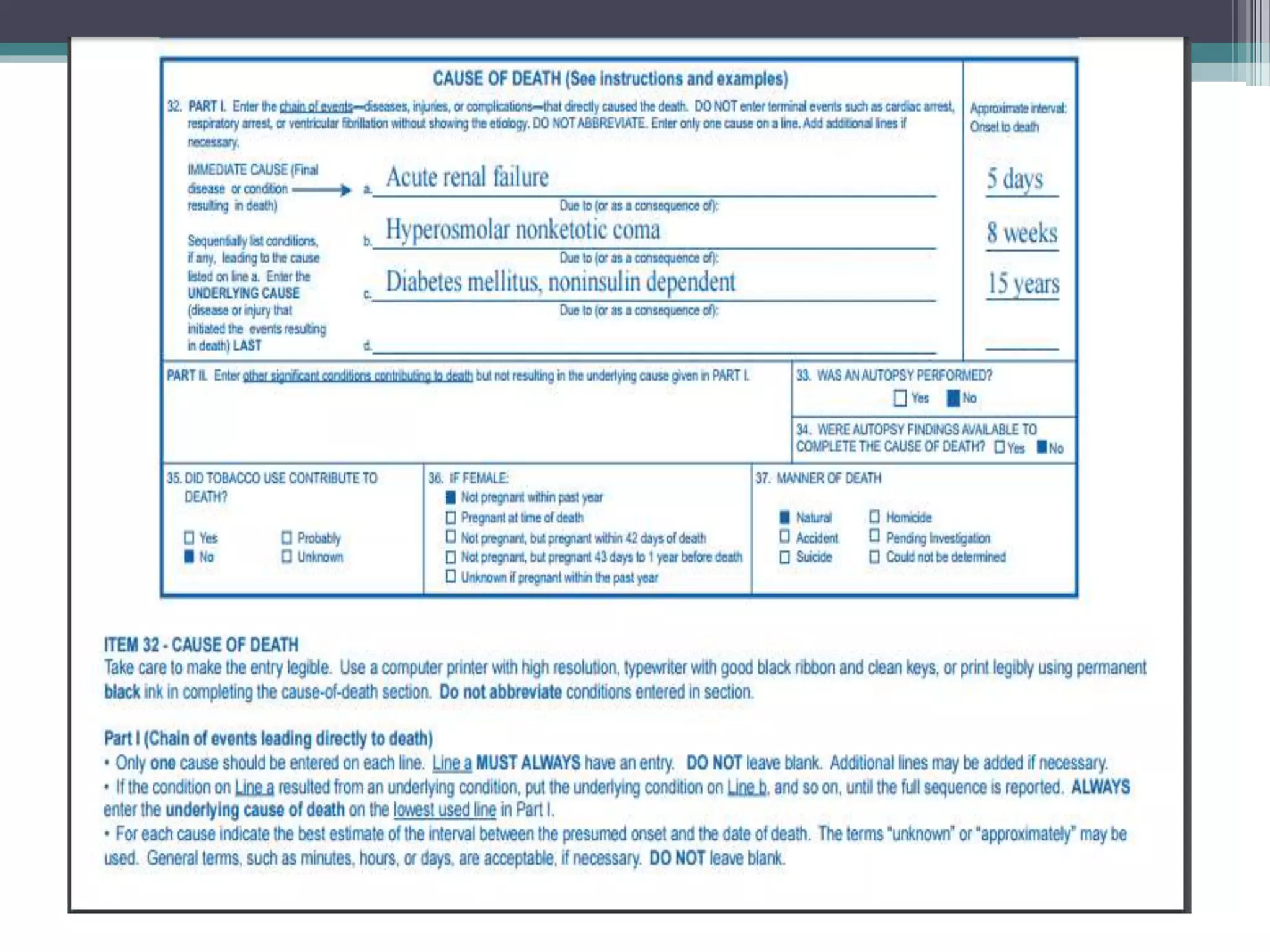 Medical certification of cause of death | PPTX
