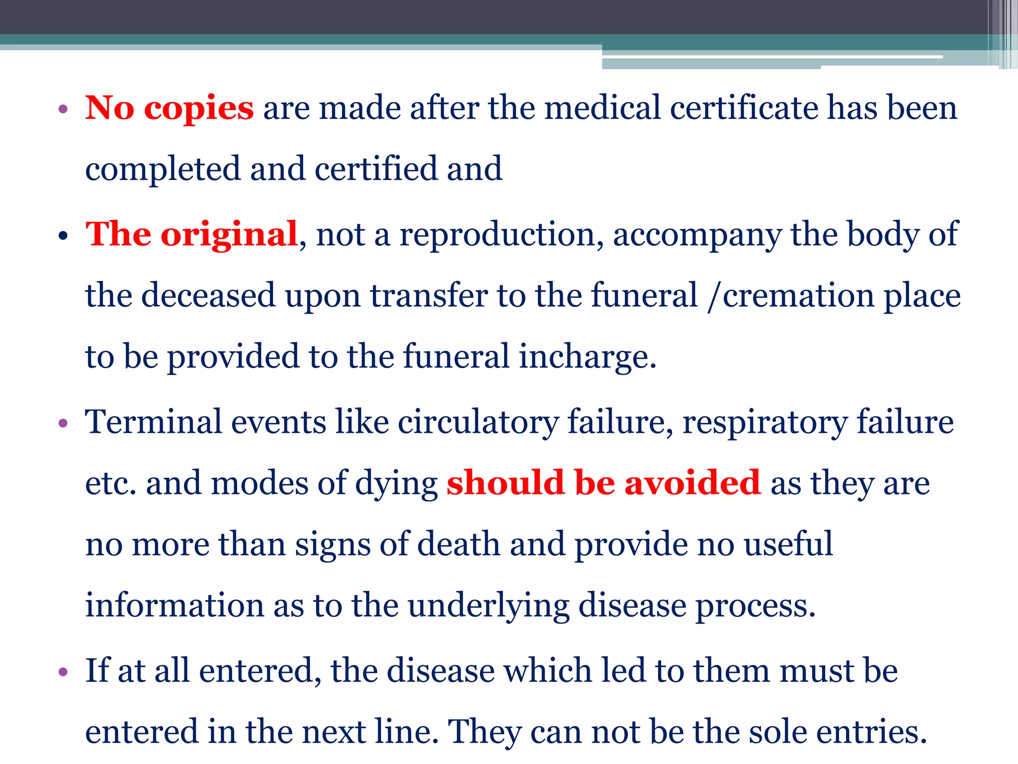 Medical certification of cause of death | PPTX