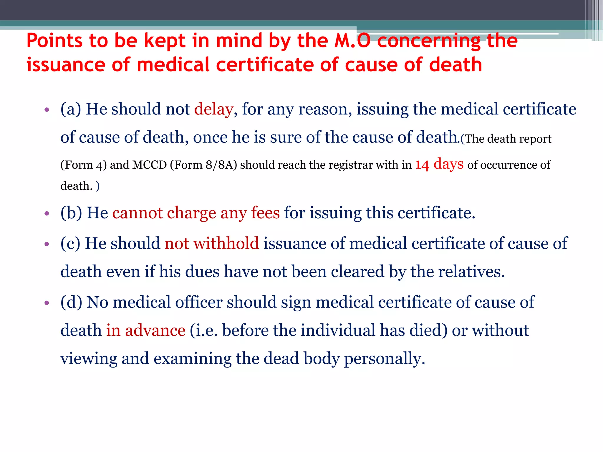 Medical certification of cause of death | PPTX