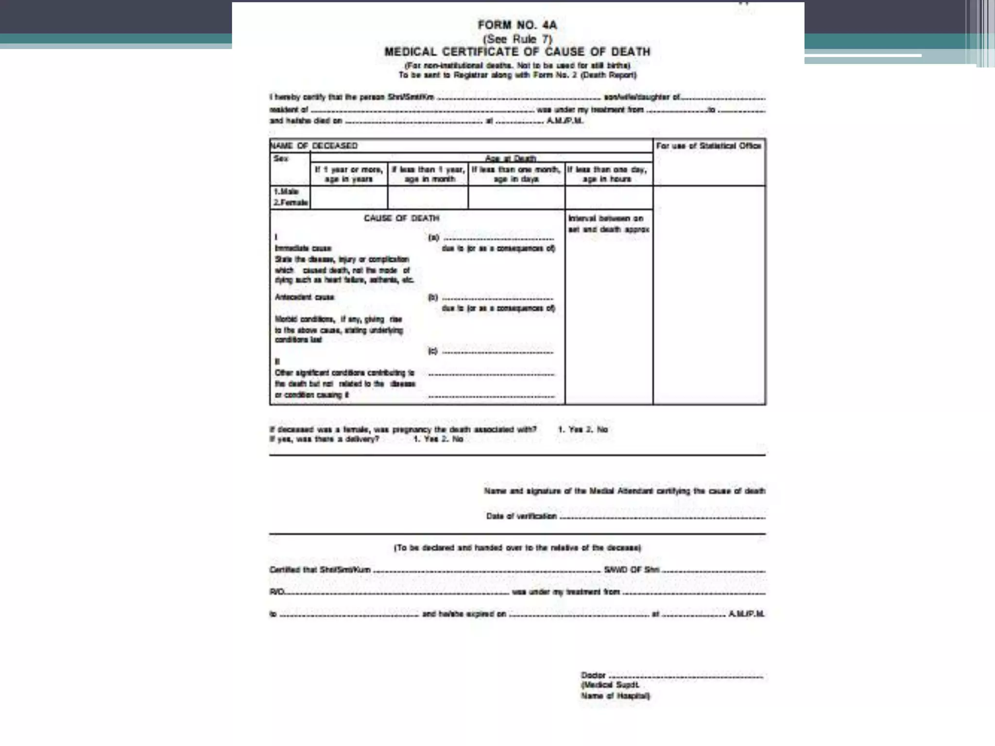 Medical certification of cause of death | PPTX