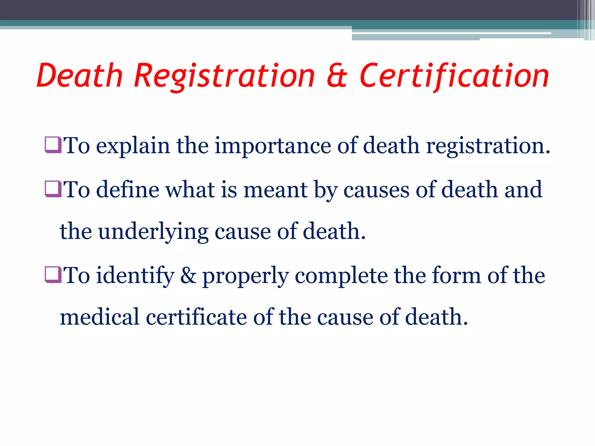 Medical certification of cause of death | PPTX