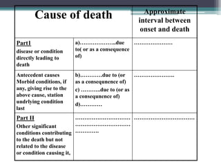 Medical certification of cause of death | PPTX