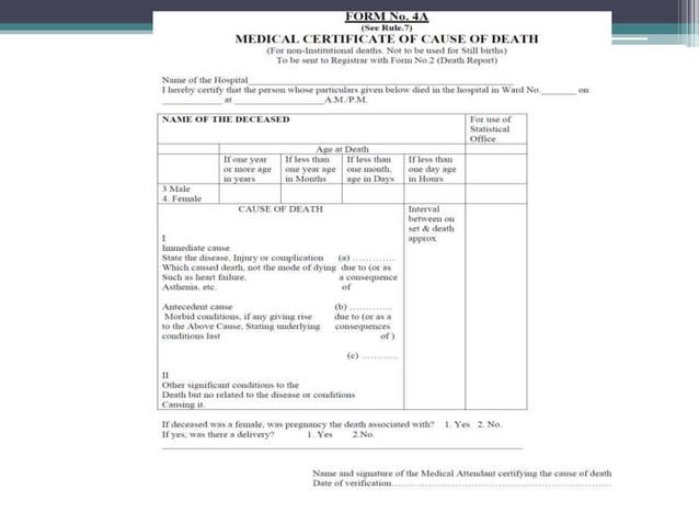 Medical certification of cause of death | PPTX | Lung and Respiratory ...