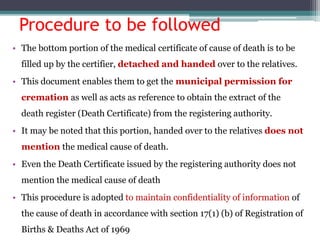 Medical certification of cause of death | PPTX