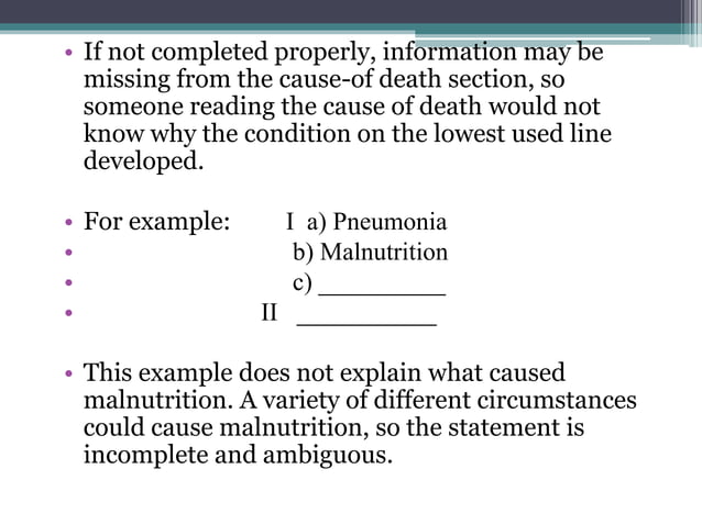 Medical certification of cause of death | PPTX | Lung and Respiratory ...