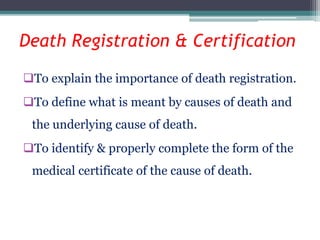 Medical certification of cause of death | PPTX
