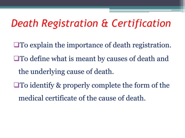 Medical certification of cause of death | PPTX | Lung and Respiratory ...