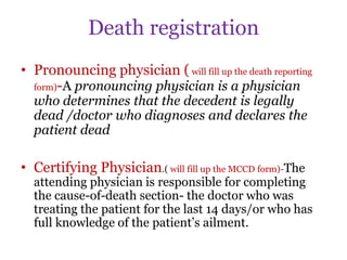 Medical certification of the cause of death | PPTX