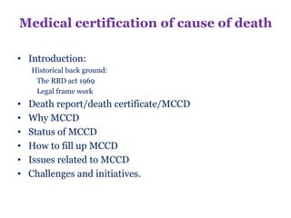 Medical certification of the cause of death | PPTX