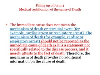 Medical certification of the cause of death | PPTX