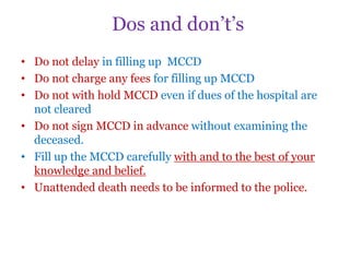 Medical certification of the cause of death | PPTX