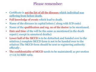 Medical certification of the cause of death | PPTX
