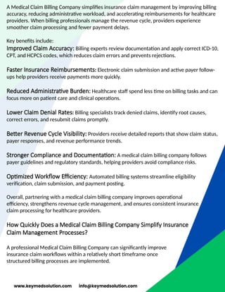 Medical Claim Billing Company in USA | Key MedSolutions | PPTX