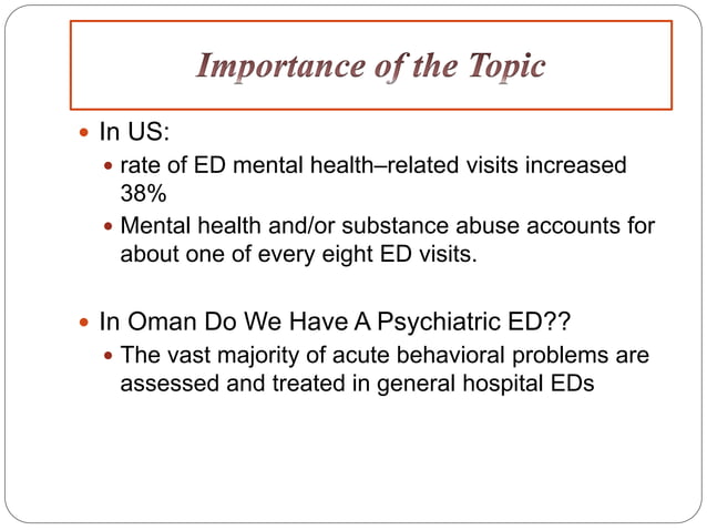 Medical clearance for a psychiatric patient in ED | PPT