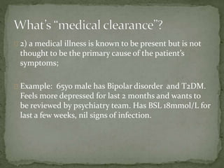 Medical clearance of psychiatric patients | PPT