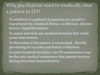 Medical clearance of psychiatric patients | PPT