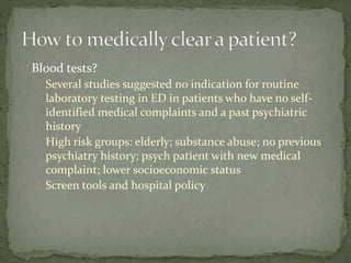 Medical clearance of psychiatric patients | PPT