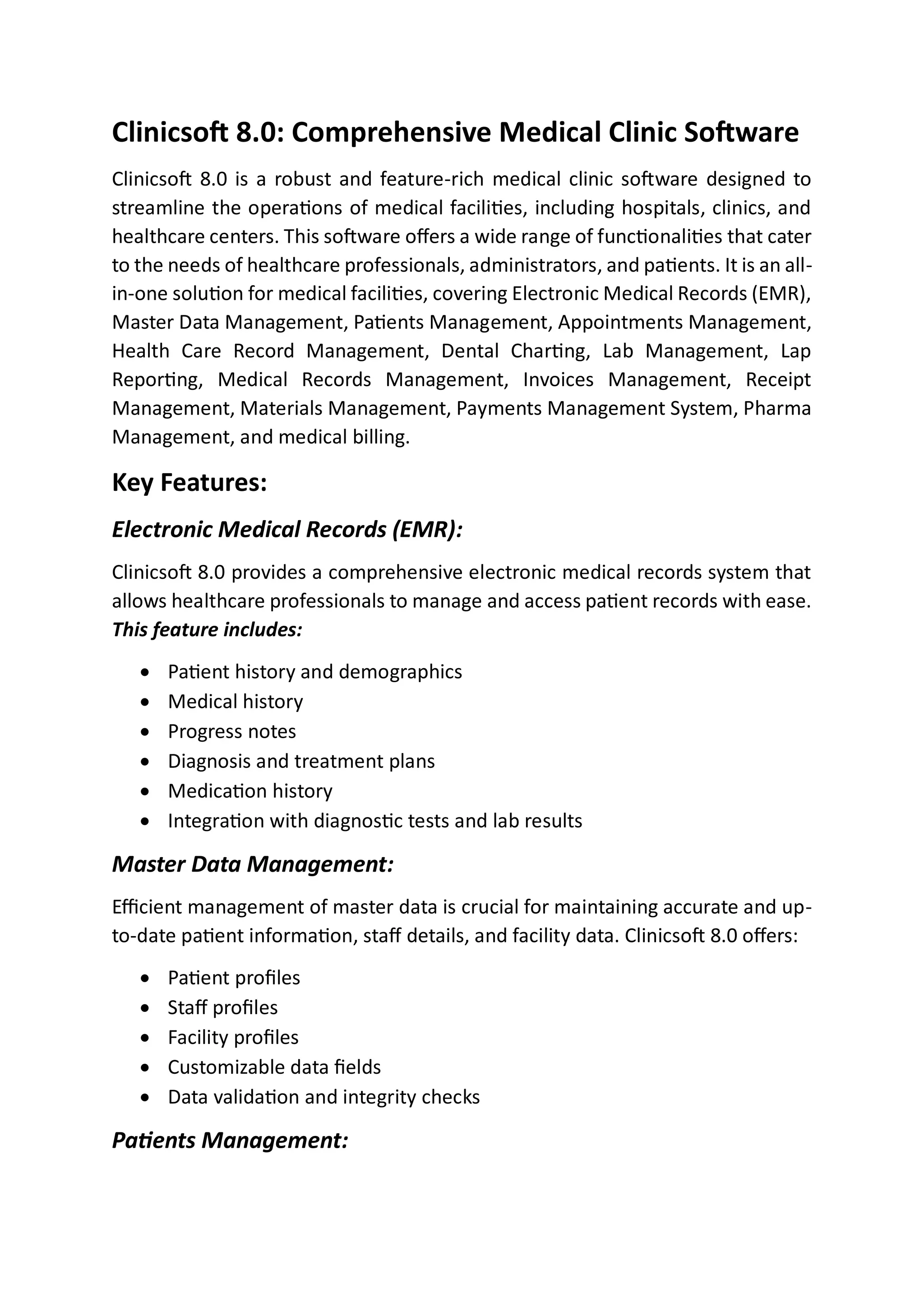 The Best Medical Clinic software | Clinicsoft 8.0 in Uae | PDF