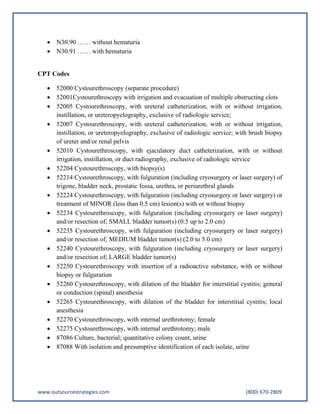 Medical Codes to Report Cystitis – A Common Bladder Infection | PDF