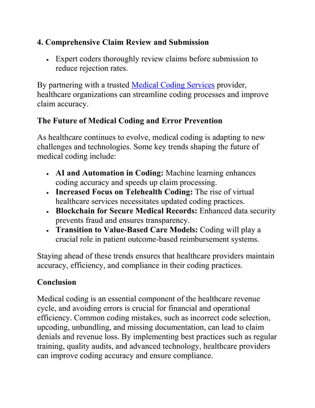 Medical Coding Best Practices: Avoiding Common Errors | PDF