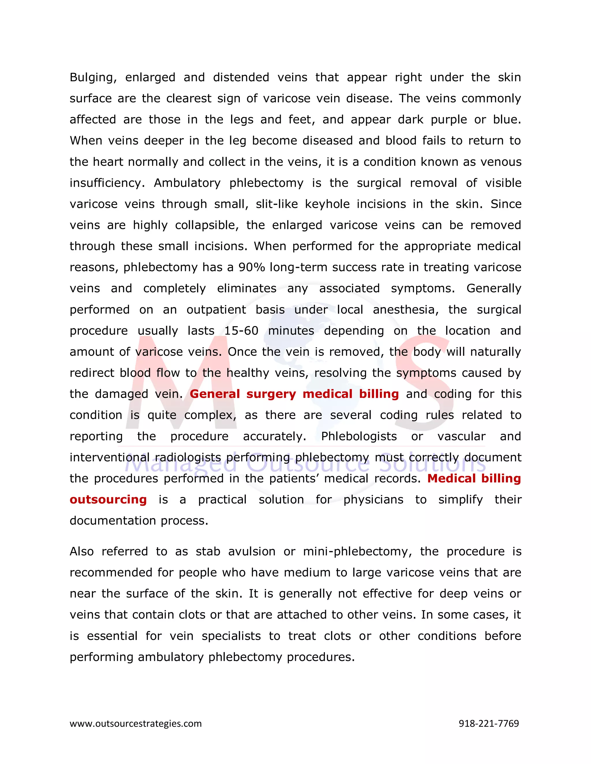 Medical coding for ambulatory phlebectomy procedure | PDF